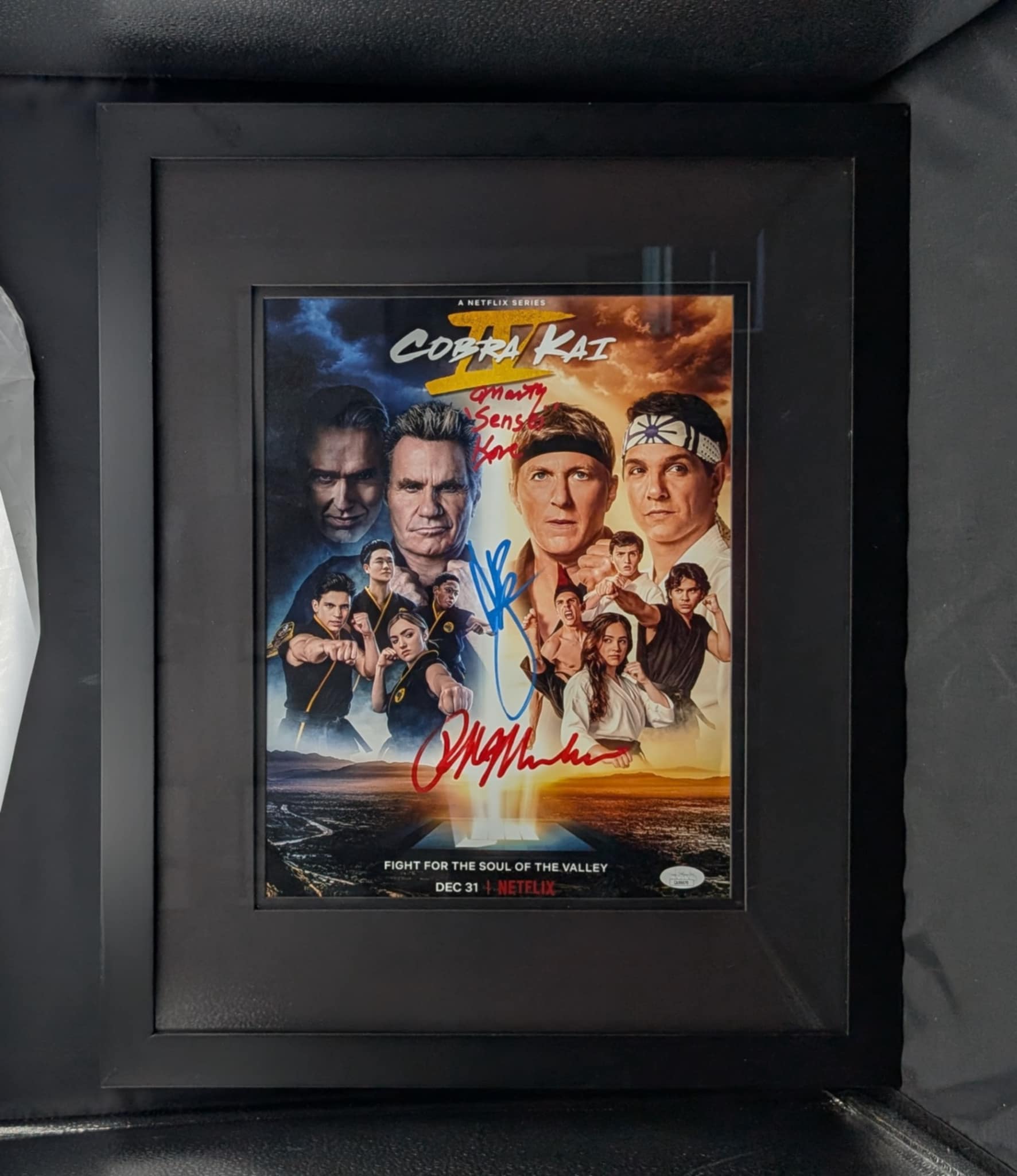 Ralph Macchio, William Zabka, Martin Kove signed 16x20. JSA certified ...
