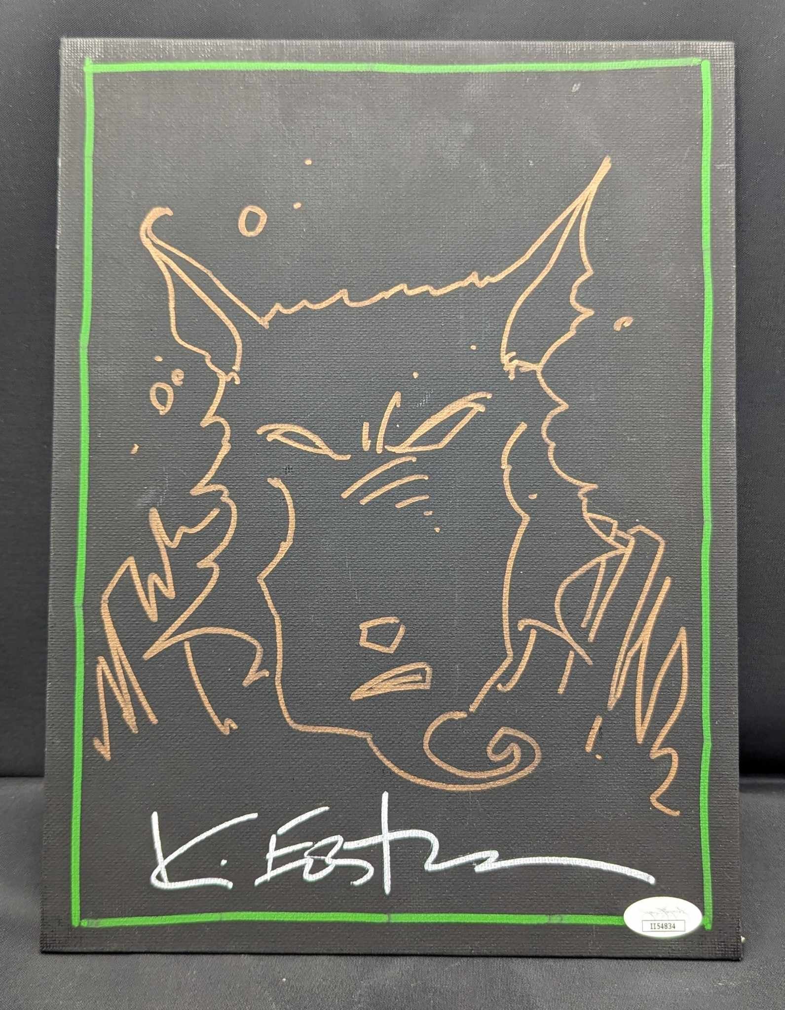 Kevin Eastman signed canvas with hand drawing of Master Splinter. JSA ...