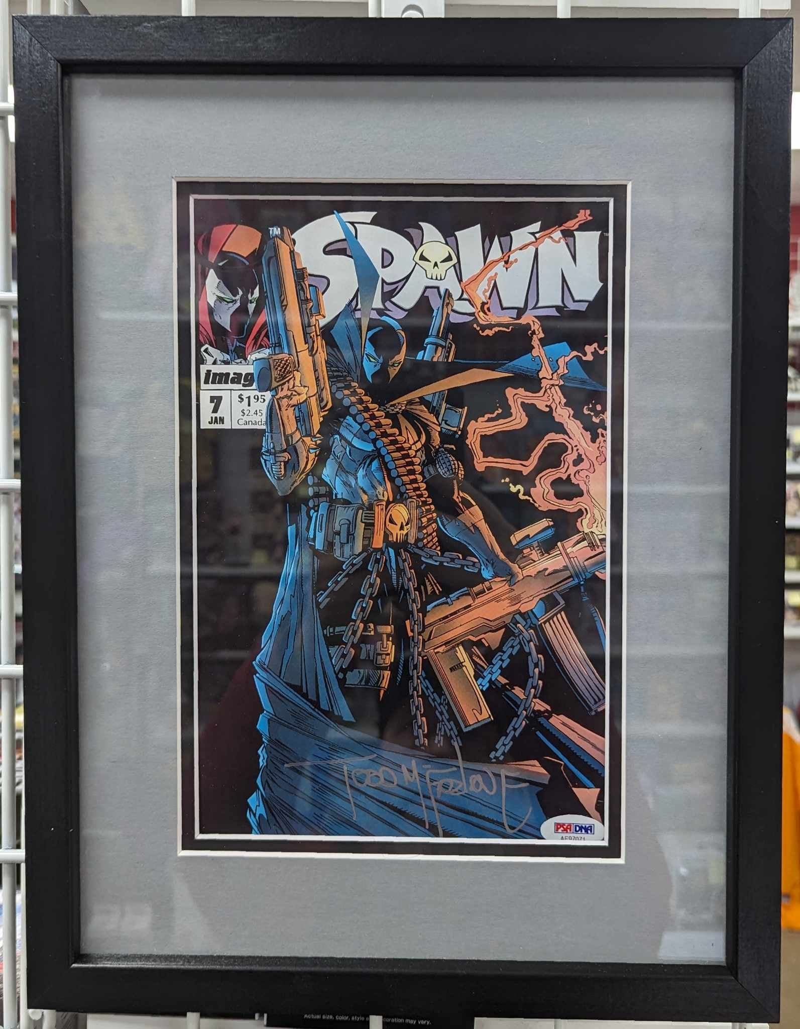 Todd McFarlane signed and framed Spawn comic #7 with PSA COA ...