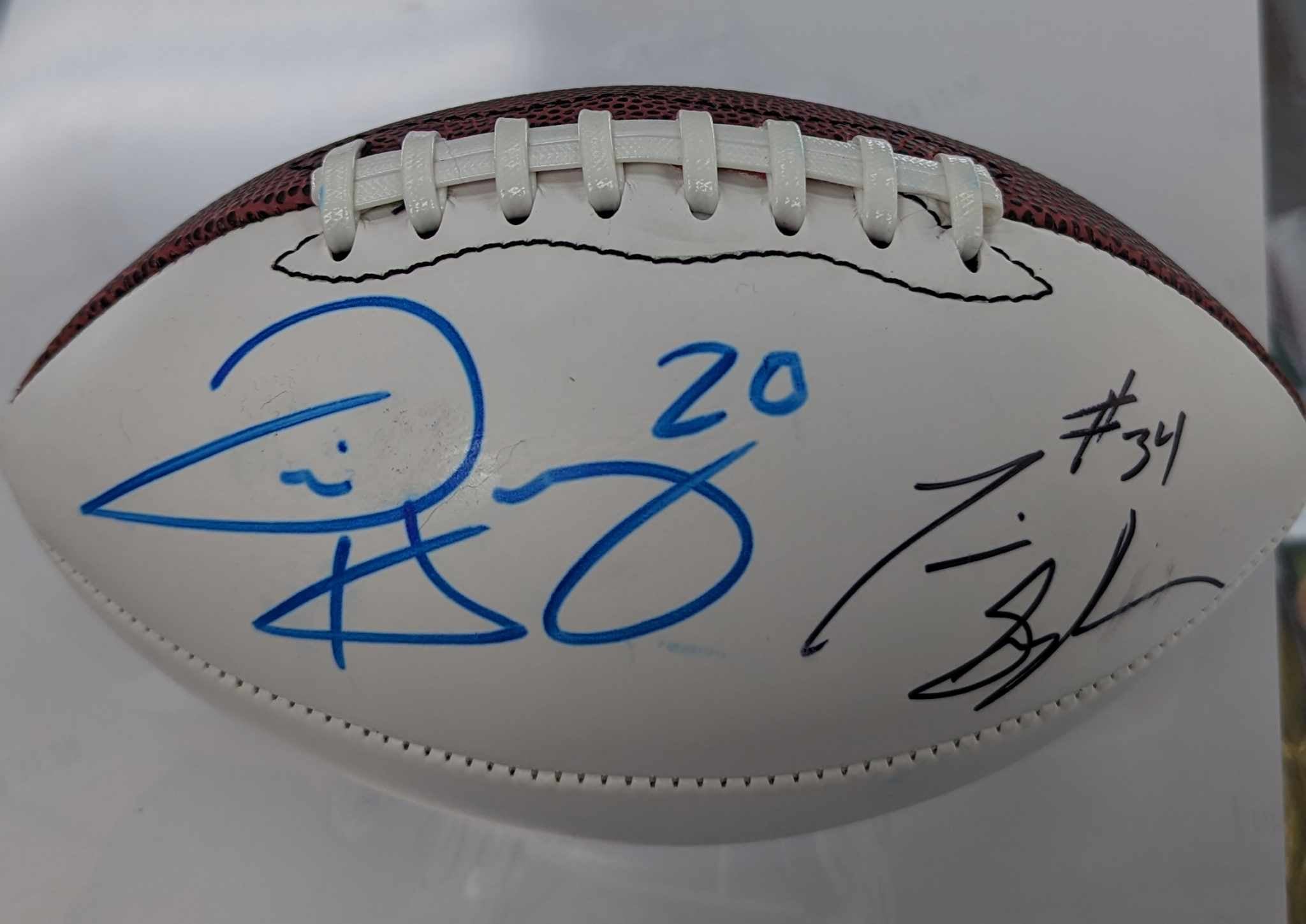 Travis Henry and Travis Stephens signed mini football. JSA certified ...