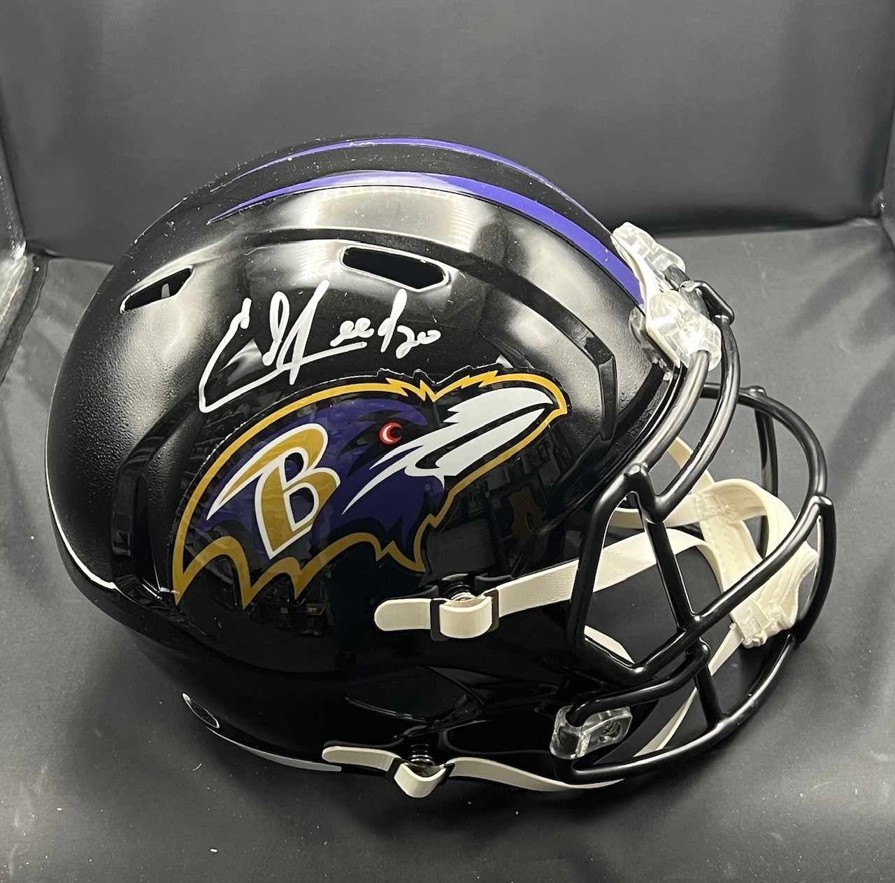 Ed Reed signed football helmet. Beckett certified. Baltimore Ravens ...
