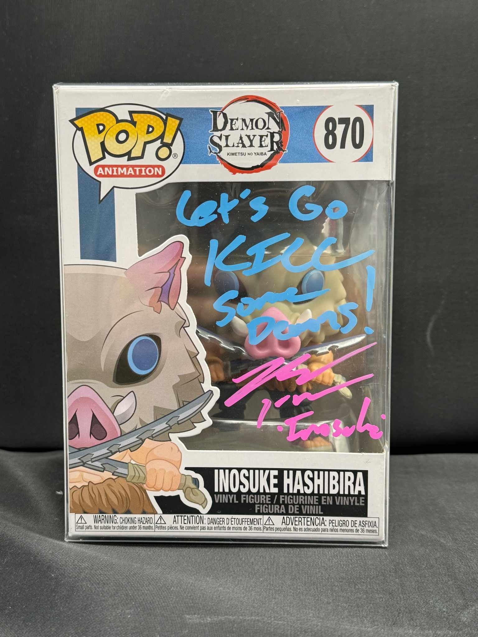 Bryce Pappenbrook signed Inosuke pop 870. JSA certified. Demon Slayer ...