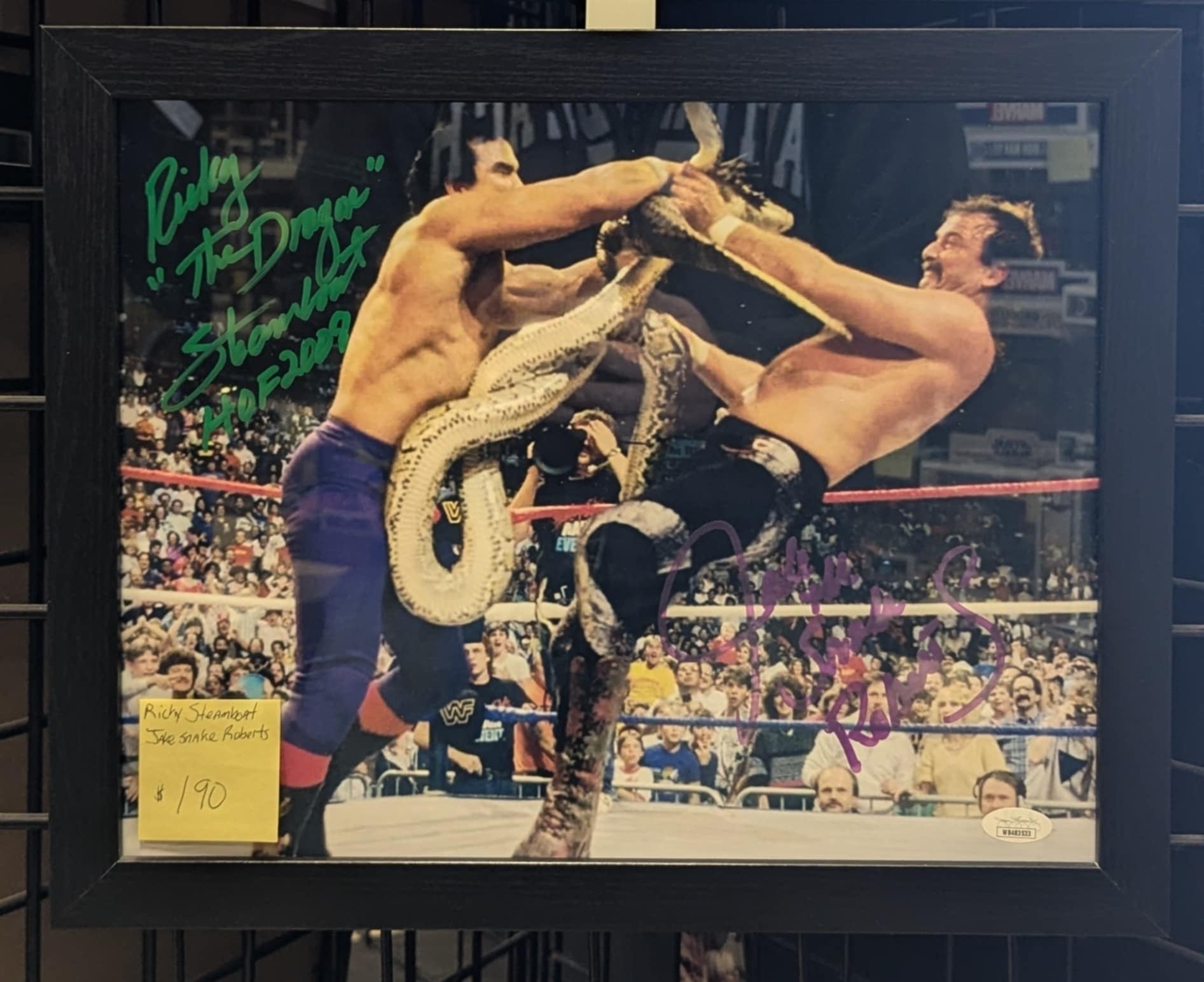 Ricky Steamboat and Jake the Snake Roberts signed 11x14. JSA certified ...